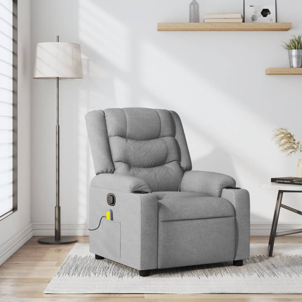 Click here for Vidaxl Massage Recliner Chair Light Grey Fabric prices