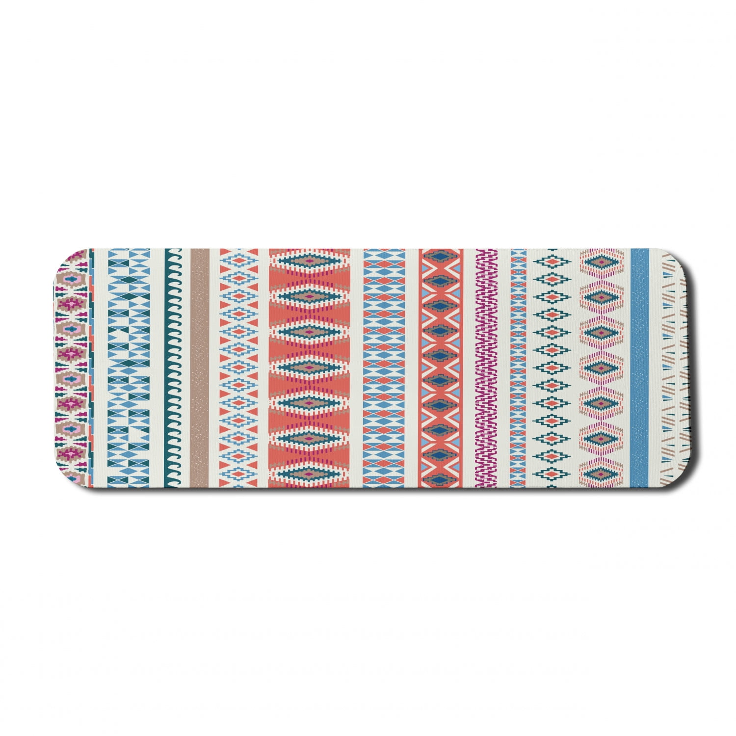 Tribal Computer Mouse Pad, Geometric Motifs Pattern Vertical Striped ...