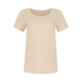 AzureSilk Summer Blouses Short Womens Tops Short Sleeve Square Neck ...