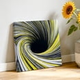 Abstract Swirling Vortex Canvas Wall Art for Living Room, Yellow Gray ...