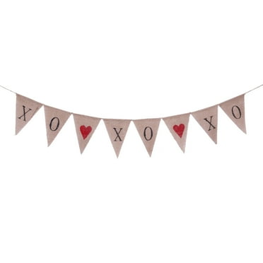 Love Burlap Banner Valentines Day Garland Photo Props Engagement Banner ...