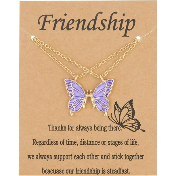 ORUYROP Friendship Necklace for 2 Butterfly Matching Necklace for Girls ...