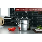 Cook N Home Double Boiler Pan, Stainless Steel, 2-Quart, with Glass Lid ...