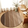Brown Ombre Round Living Room Rugs 4 ft, Golden Brown Tan Wood Grain ...