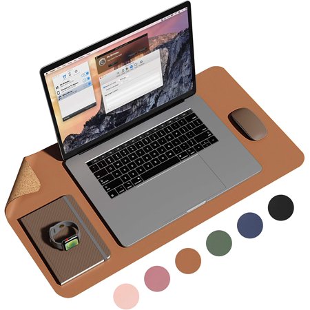 YSAGi Desk Mat, Eco-Friendly Natural Cork & PU Leather Desk Pad, Dual ...