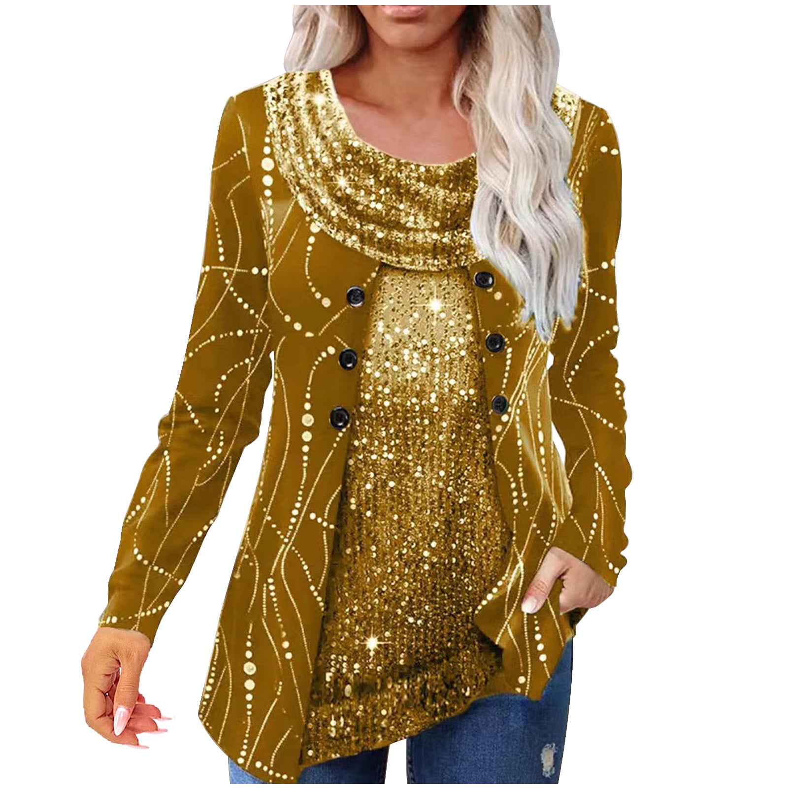 Click here for Jsaierl Long Sleeve Shirts For Women Sparkly Sequi... prices