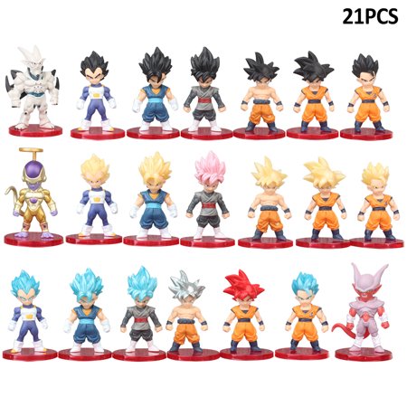 21pcs Goku Animation Dragonball Vegeta Figure Toy Set For Kids Birthday ...