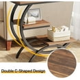 Tribesigns Contemporary C-Shaped End Table, 3-Tier Storage Shelves ...