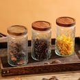 24 OZ/6PCS Glass Storage Jar with Airtight Bamboo Wooden Lids,Vintage ...