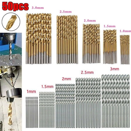 50 Pcs/set Hss Drill Sets Titanium-coating Powerful Hard Steel Tools ...