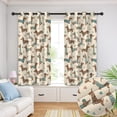 Dachshund and Heart Beige Pattern Blackout Curtains,Triple Weaved ...