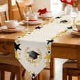 Academic Cap Diploma Table Runner Linen Burlap Table Runner 36 Inches ...