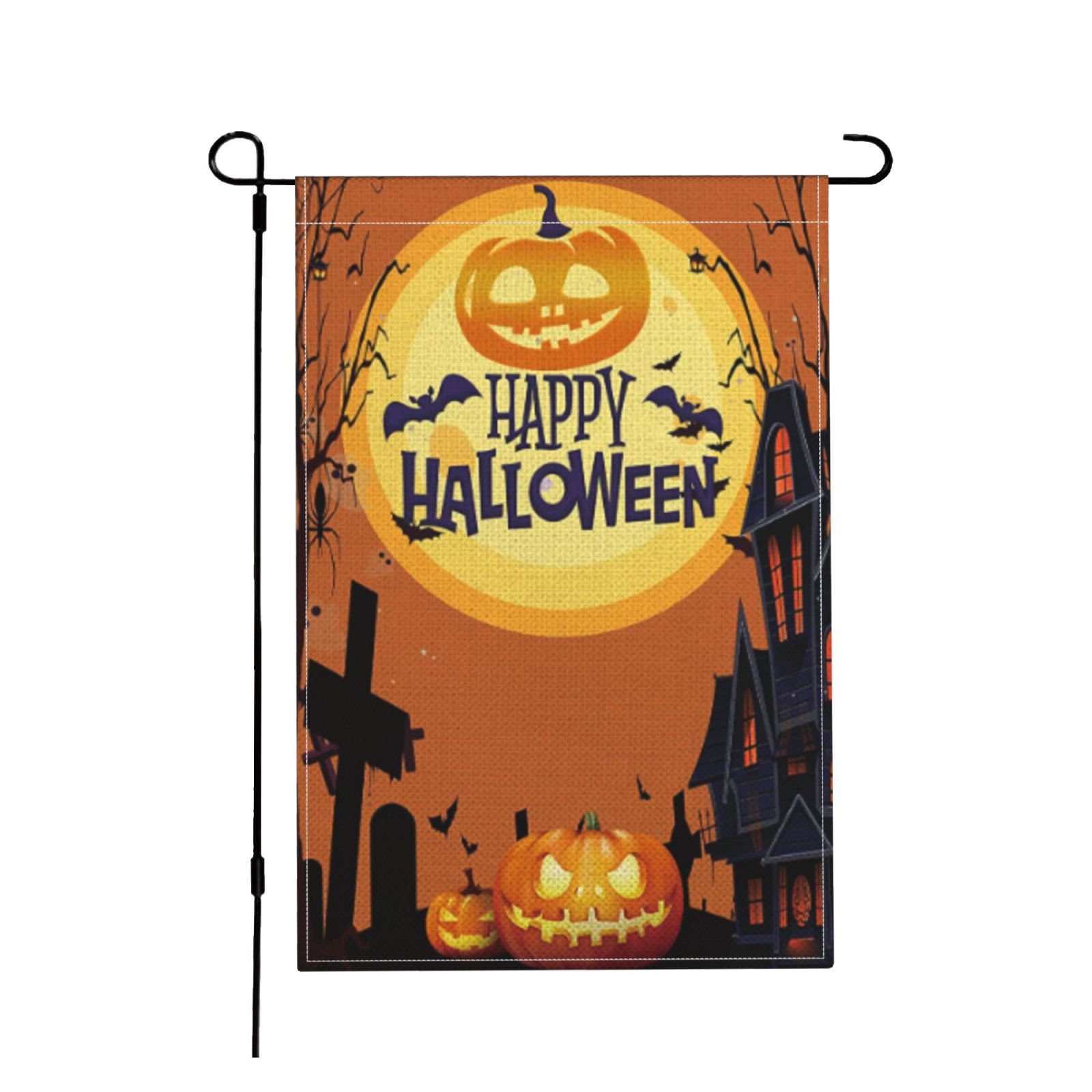 Halloween Garden Flag Double-Sided Garden Flag Bats Pumpkin Flag Yard ...