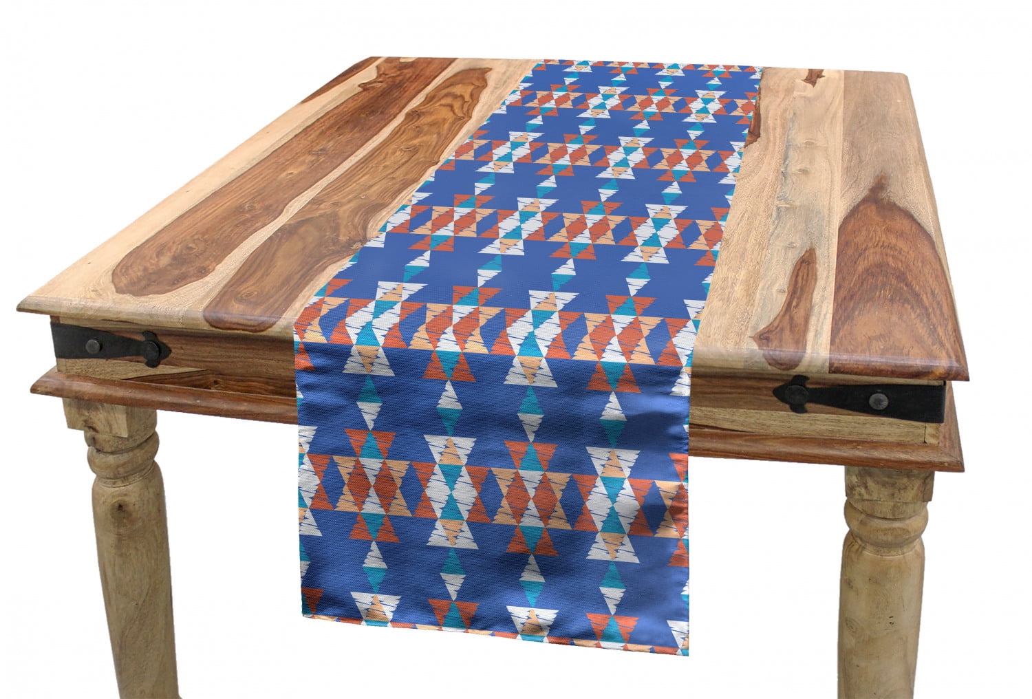 Aztec Table Runner, Retro Layout of Triangles Composition Native Vibes ...