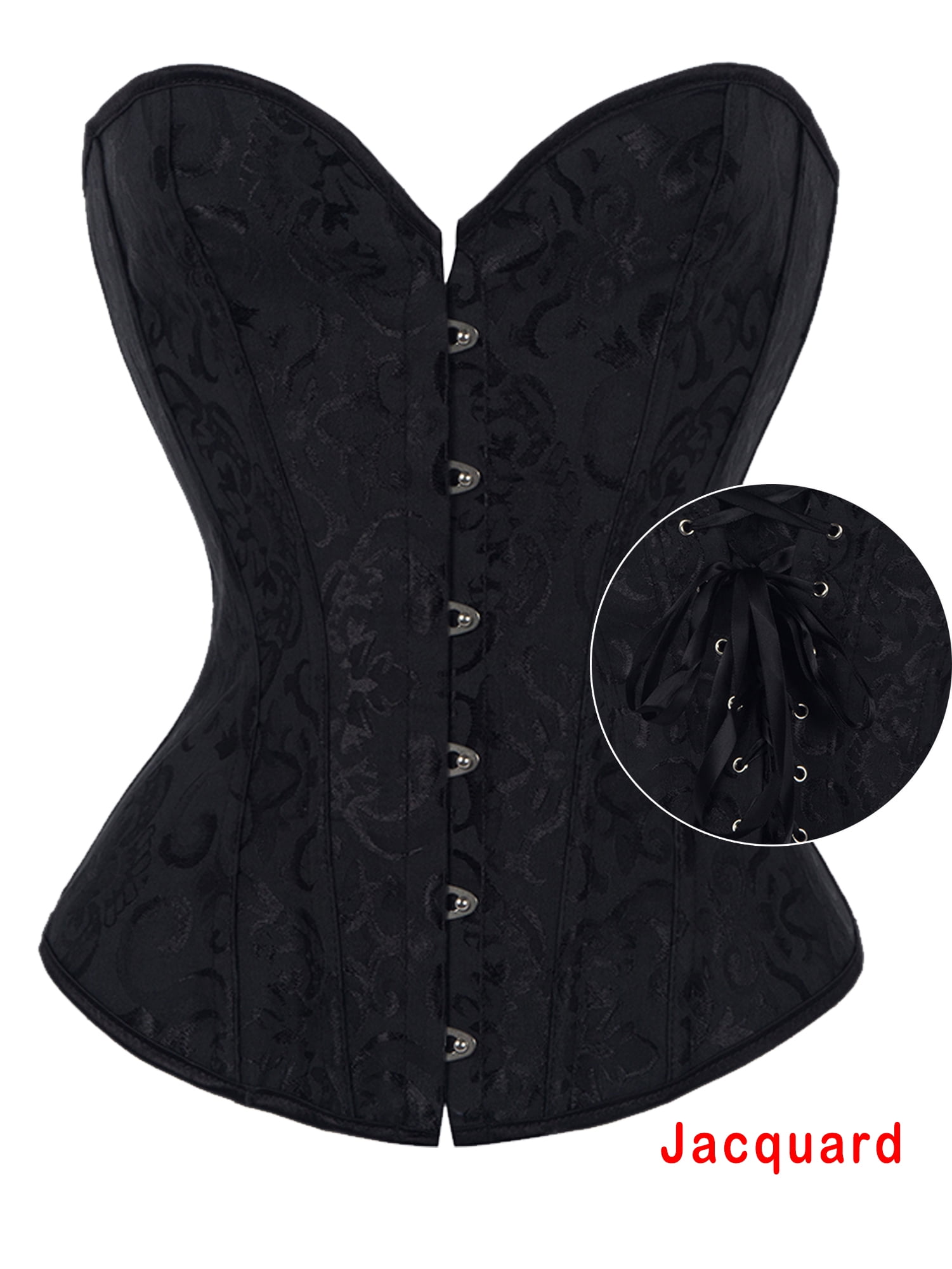 FALEXO Women 's Sexy Boned Lace Up Corset Overbust Corset Bustier ...
