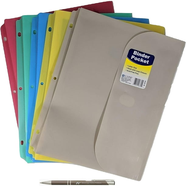 C-Line Super Heavyweight Poly Binder Pocket with Velcro Closure, 1-Inch ...