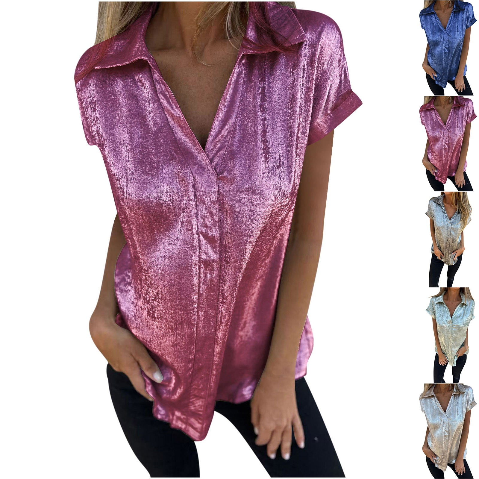 Click here for Breaise Vintage Velvet Shirts For Women Short Slee... prices