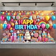 Colorful Birthday Party Backdrop Bright Happy Birthday Banner Vivid ...