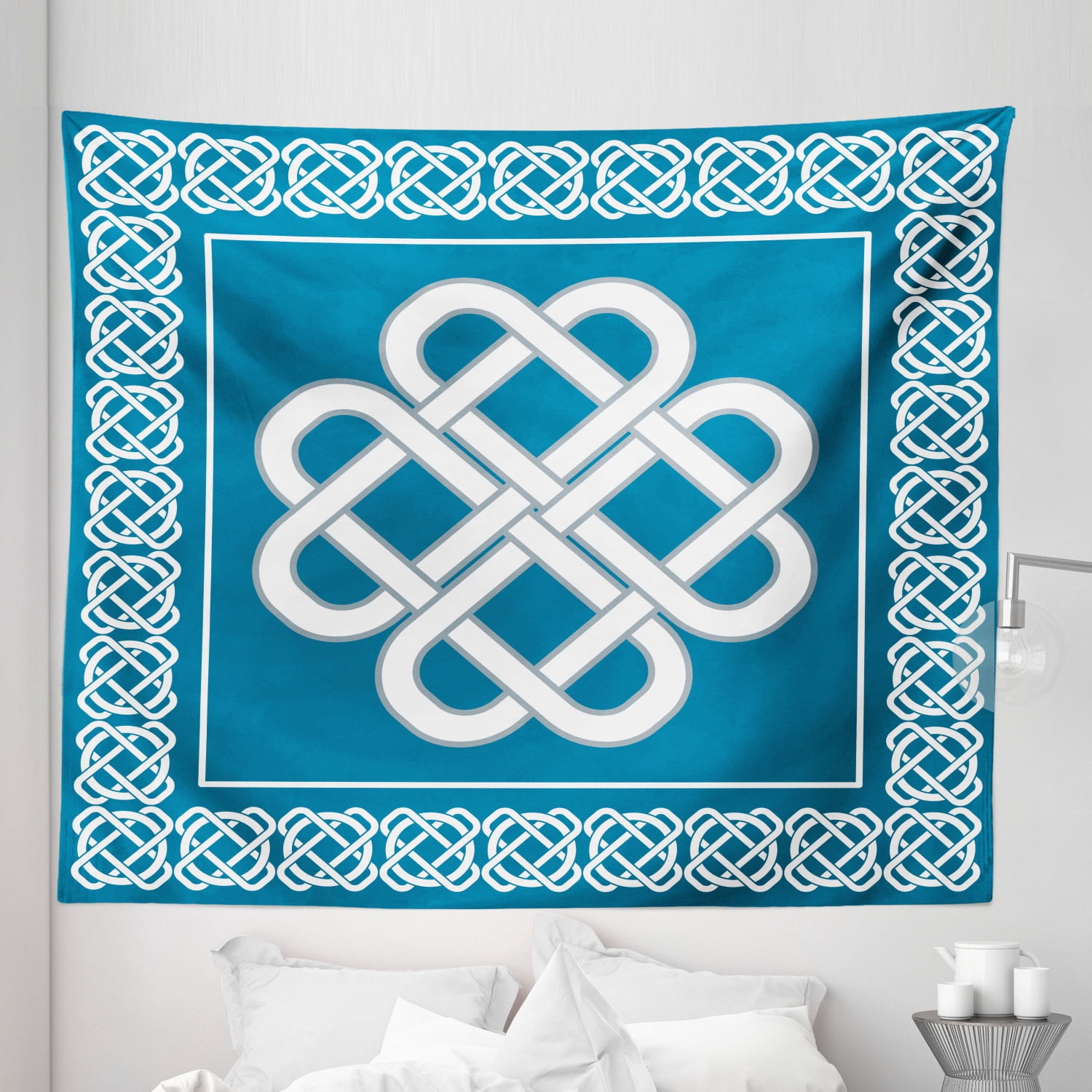 Irish Tapestry, Celtic Love Knot Fortune Symbol Framework Border Design ...