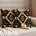 Boho Orange Teal Outdoor Pillow Covers 20"x20" Set of 2,Waterproof ...
