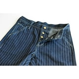 Saucezhan Men's Jeans Stripe Denim Jeans Railroad Stripe Pants Vintage ...