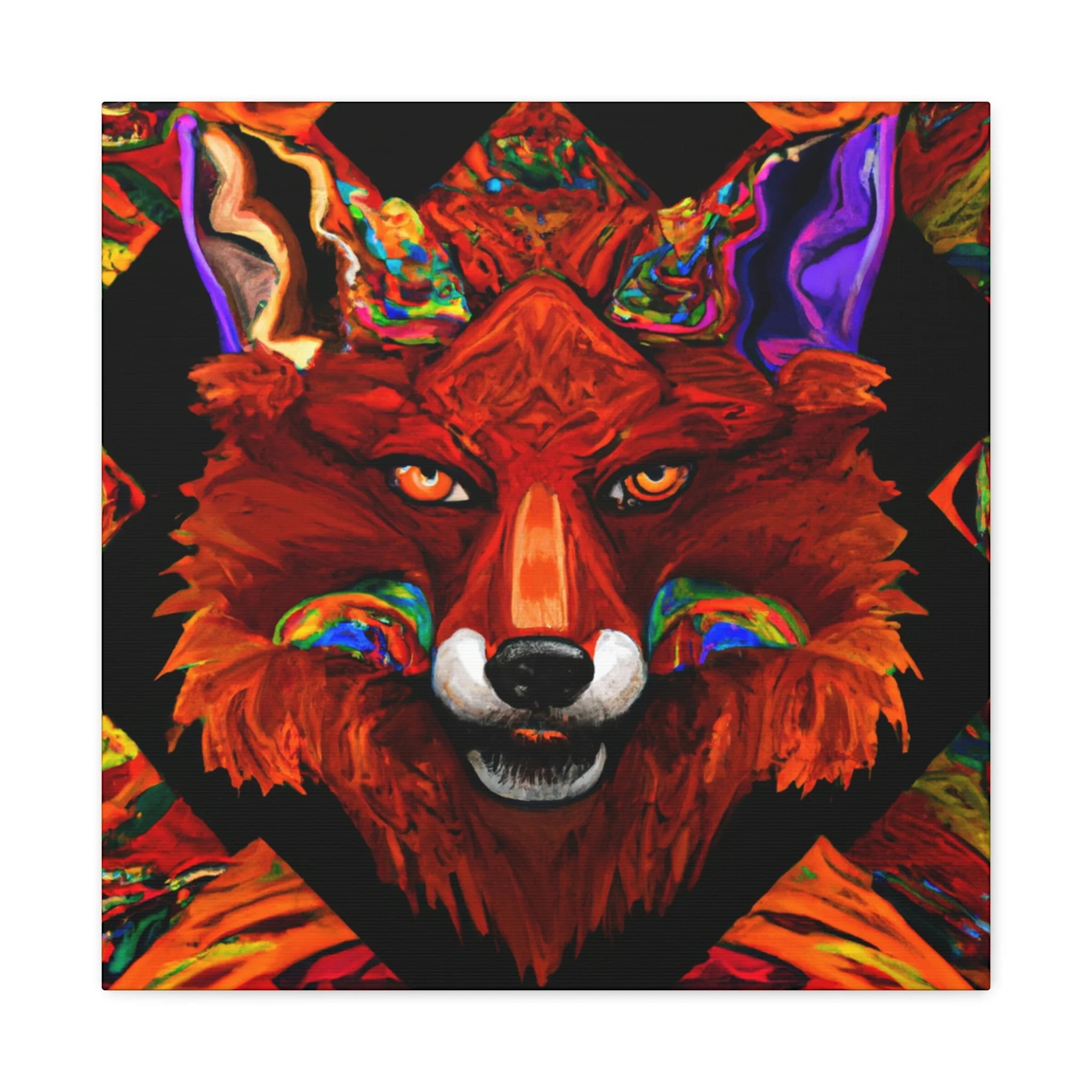 Dhole Among Wildflowers - Canvas - Walmart.com