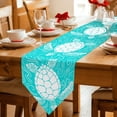 Beach Sea Turtle Table Runner Linen Burlap Table Runner 72 Inches Long ...