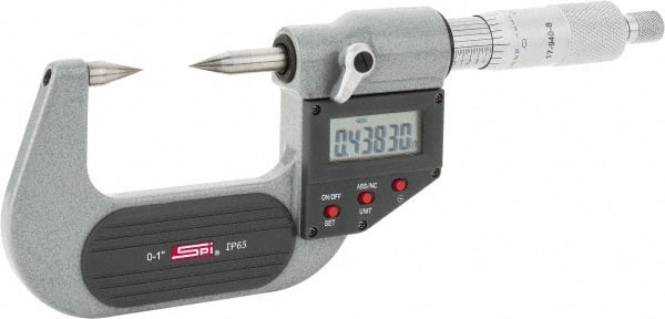 SPI 1 Inch, Ratchet Stop, Electronic Point Micrometer Accurate up to 0. ...