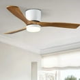 UEEYAC Ceiling Fan With Light Nordic Solid Wood LED Fan Lamp For ...
