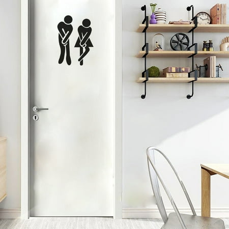 2 pieces of stickman toilet signs dark and funny European and American ...