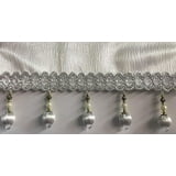 Bridget Crushed Satin Valance with Beaded Trim, White - Walmart.com
