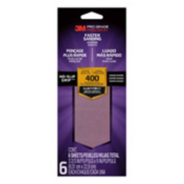 3m 127400tri-6 3-2/3" X 9" Pro Grade Precision 400 Grit Faster Sanding ...