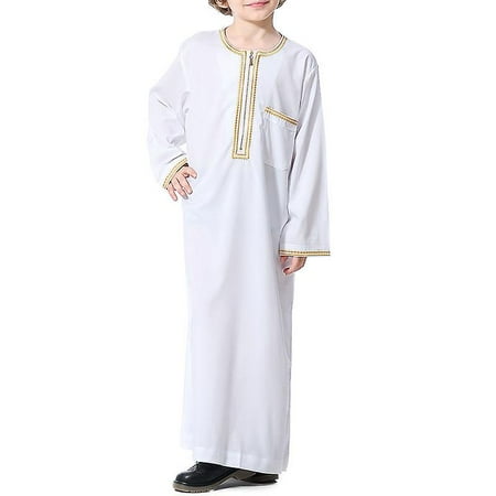 Kids Boys Saudi Muslim Islamic Long Robe Arab Thobe Dubai Abaya ...