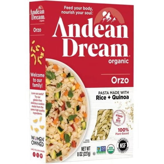 Andean Dream, Quinoa Pasta, 8 Oz, Vegan, Organic, Gluten-Free - Walmart.com