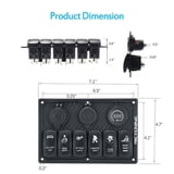 Free Shipping! Mictuning 6 Gang Rocker Switch Panel Dual USB Voltmeter ...