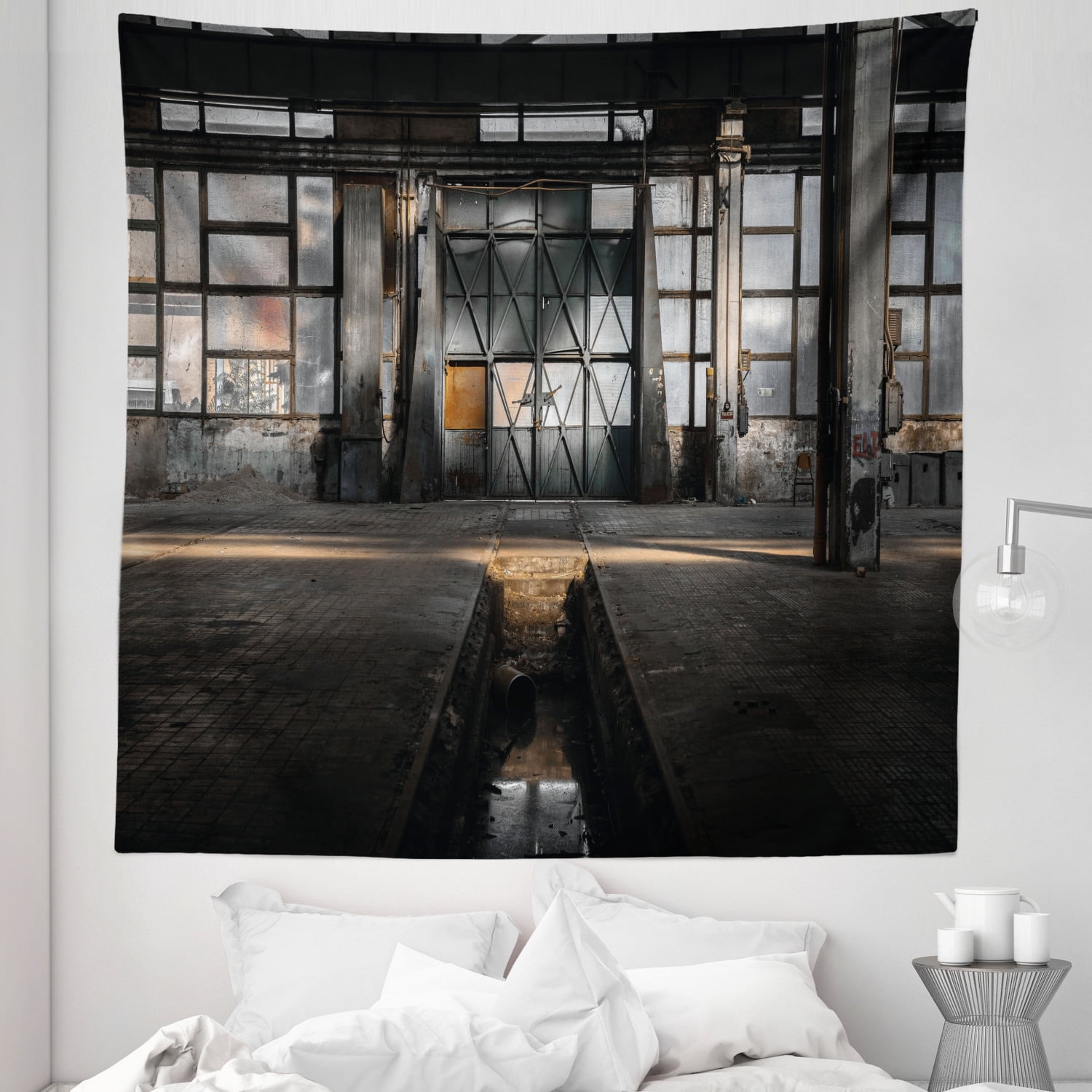 Industrial Tapestry, Creepy Dark Interior of a Derelict Workplace ...