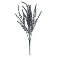 5 Branch Flocked Artificial Lavender Flower, 35x10cm Plastic Faux Plant ...