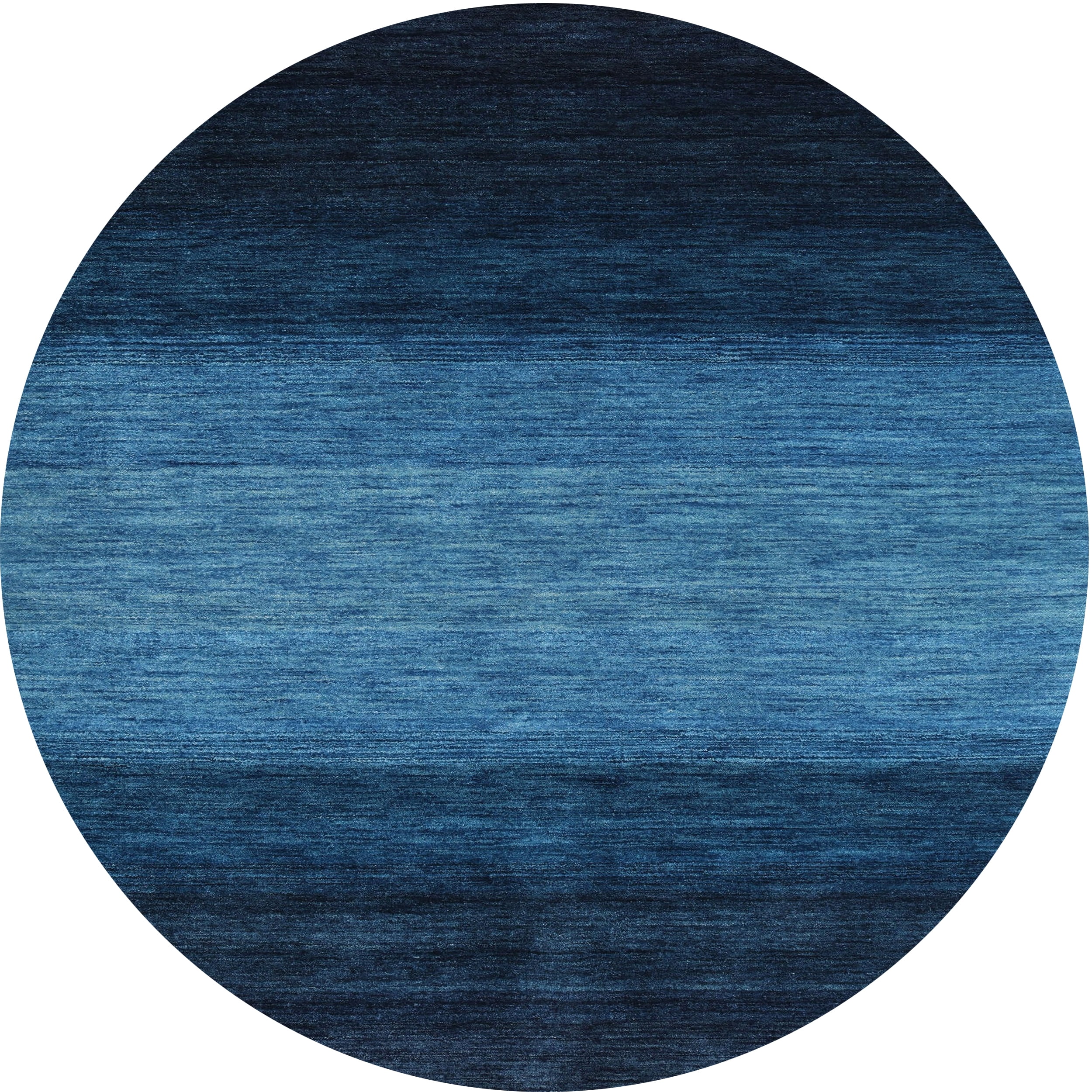 Ahgly Company Indoor Round Contemporary Deep-Sea Blue Abstract Area ...