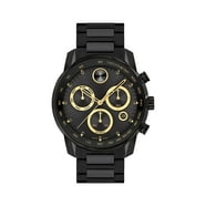 Movado Series 800 Chronograph 42mm Black Dial Silver Tone Men's Watch ...