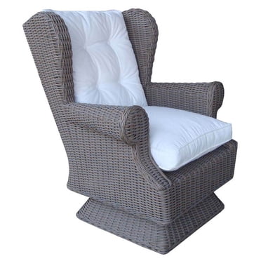 Lola Outdoor 5 Piece Swivel Wicker Club Chair Set with cushions and ...