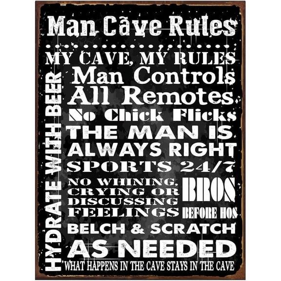 Man Cave Rules Sign - Walmart.com