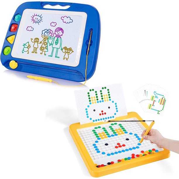 SGILE 2 Pack Magnetic Drawing Board, Magna Dots Doold Pad and Large ...