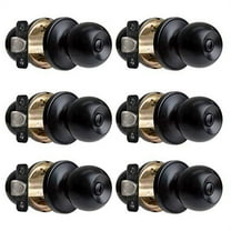 KFFKFF 6 Pack Black Door Knobs, Privacy Handles, Round Ball - Walmart.com