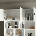 Modern Versatile Storage Cabinet Set, White 6-Door Bookcase Display ...