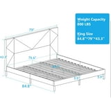 Flolinda King Velvet Upholstered Platform Bed Frame with Headboard ...