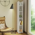 Home Square 5 Shelf Small Space Storage Tower Set in White (Set of 2 ...