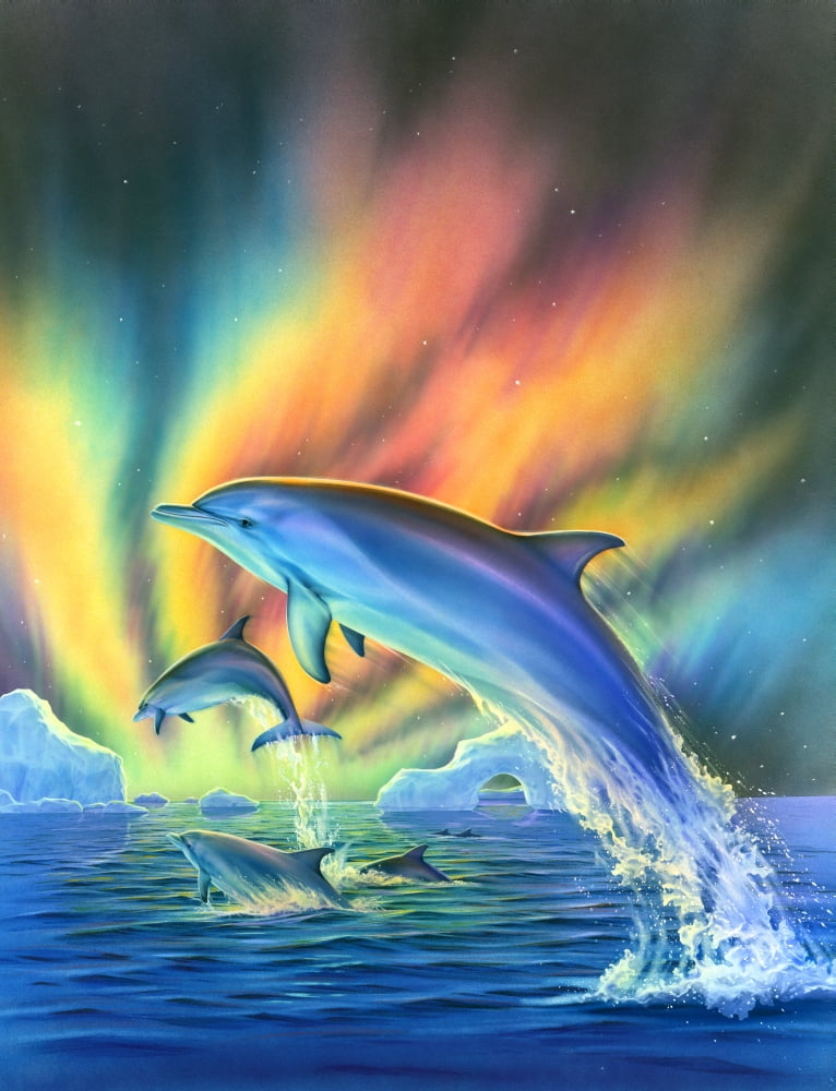 Cosmic Dolphins Variant 1 Poster Print by Robin Koni (24 x 24 ...
