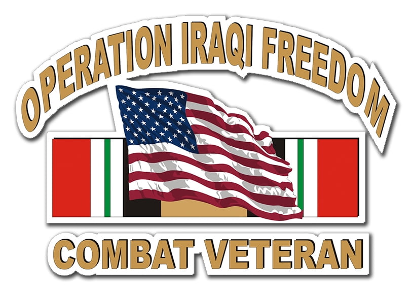 5.5 Inch Operation Iraqi Freedom Sticker Combat Veteran With American ...