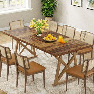 Wood Convertible Rectangular Dining Home Table, Extendable with Storage ...
