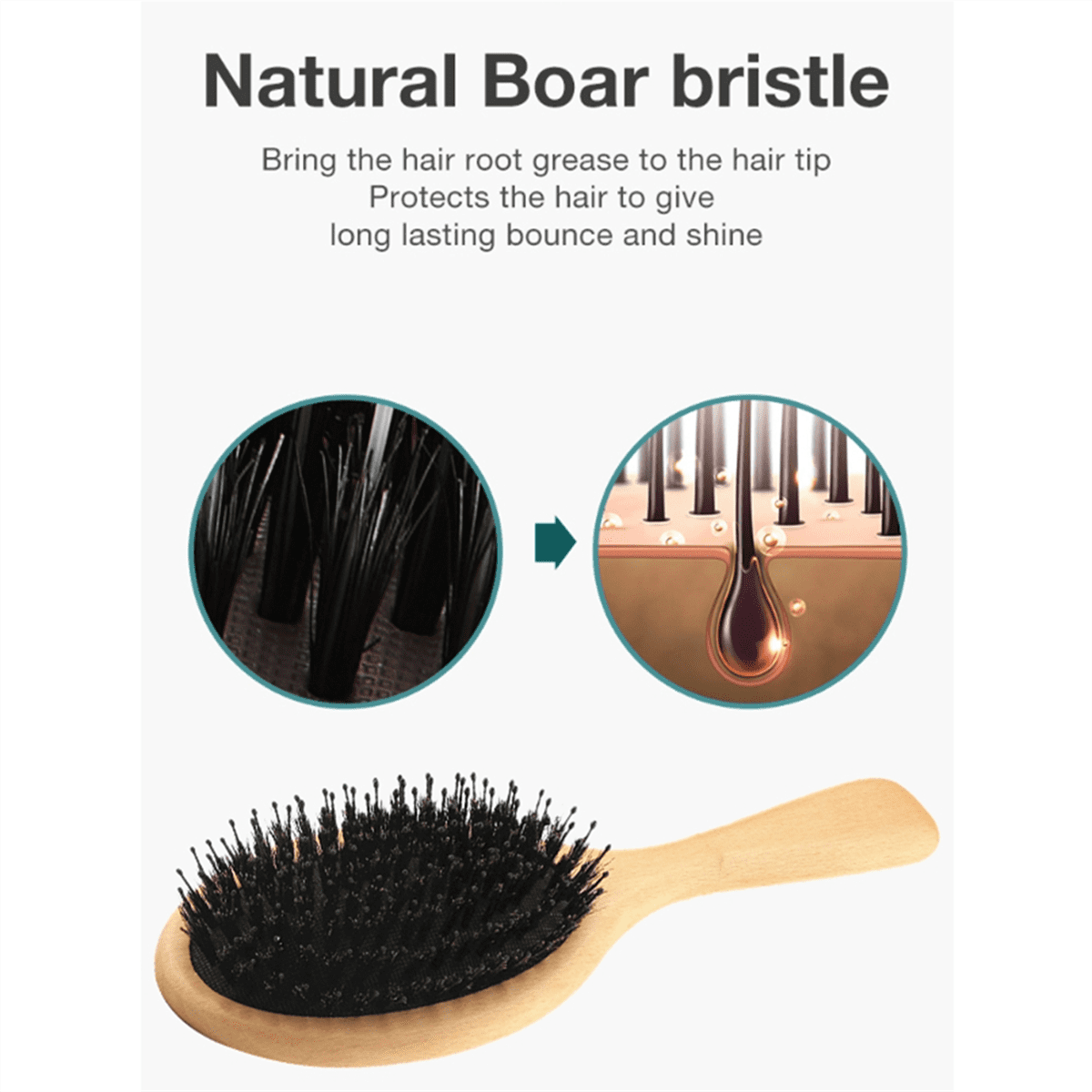 Click here for Unbranded Boar Bristle Hair Brush Natural Beech Co... prices